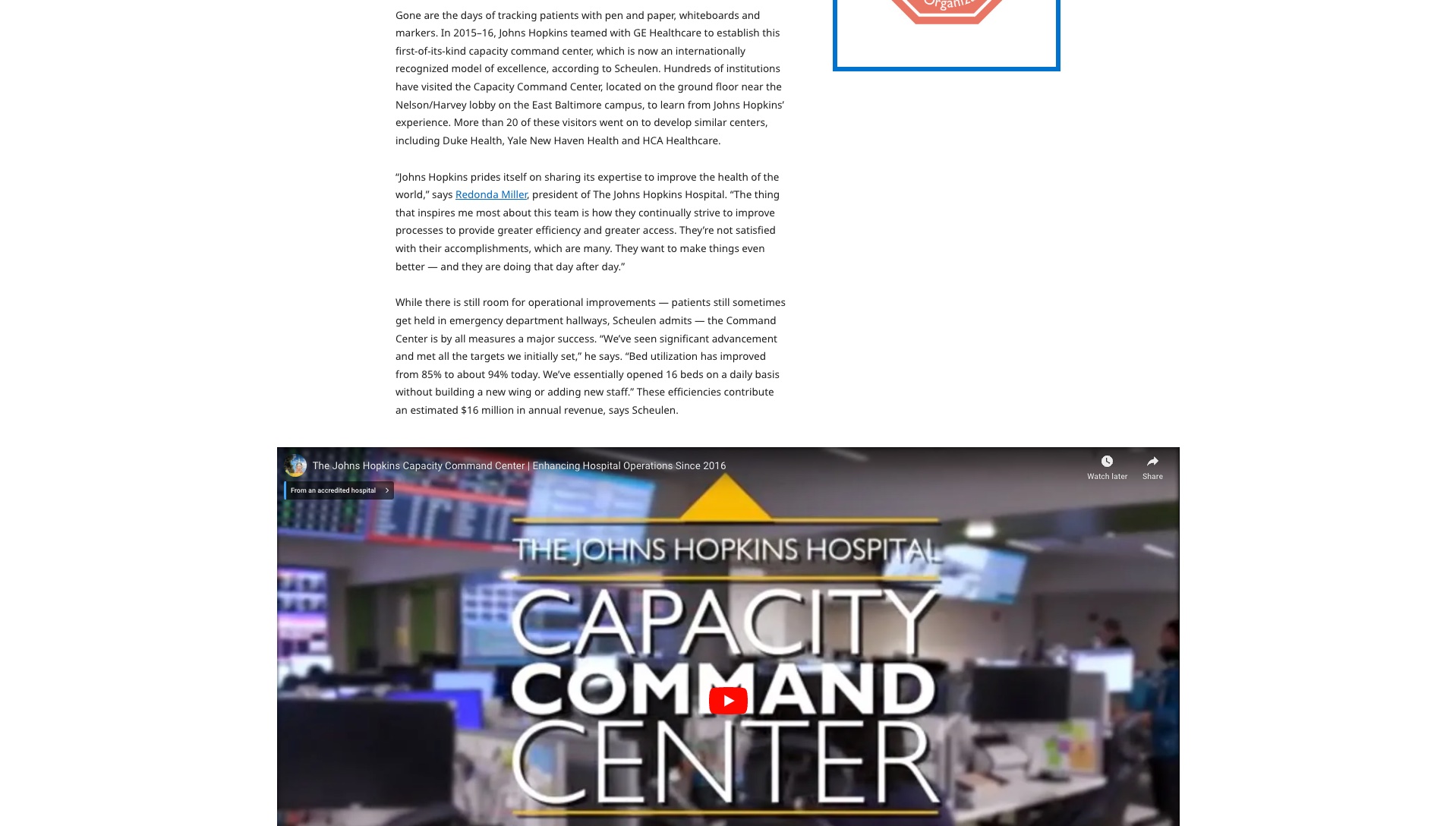 GE Healthcare – Capacity Command Center - Wylie Blanchard